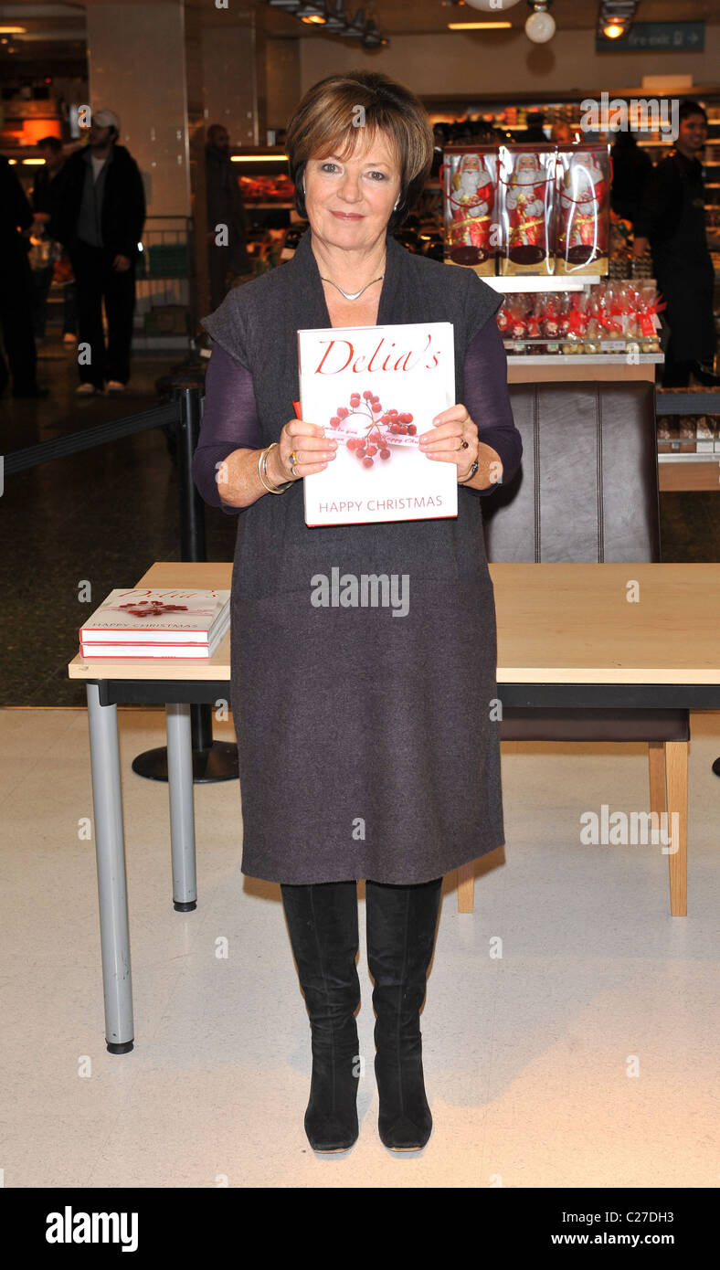 Delia Smith signs her latest book 'Delia's Happy Christmas' at John ...