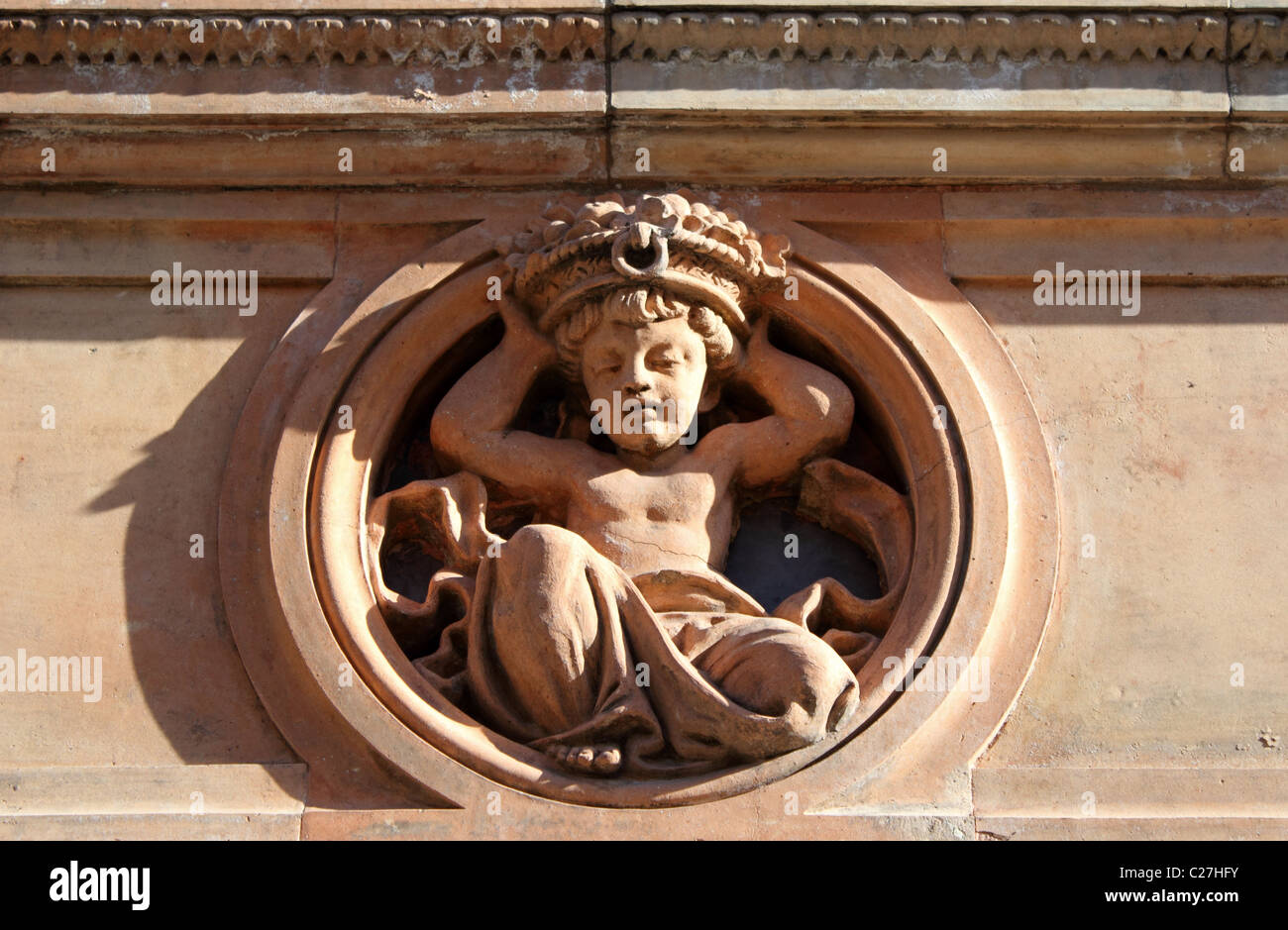 Terracotta ornament on the exterior of the Henry Cole Wing, Victoria ...