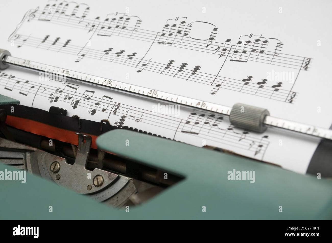 typewriter and music sheet Stock Photo - Alamy