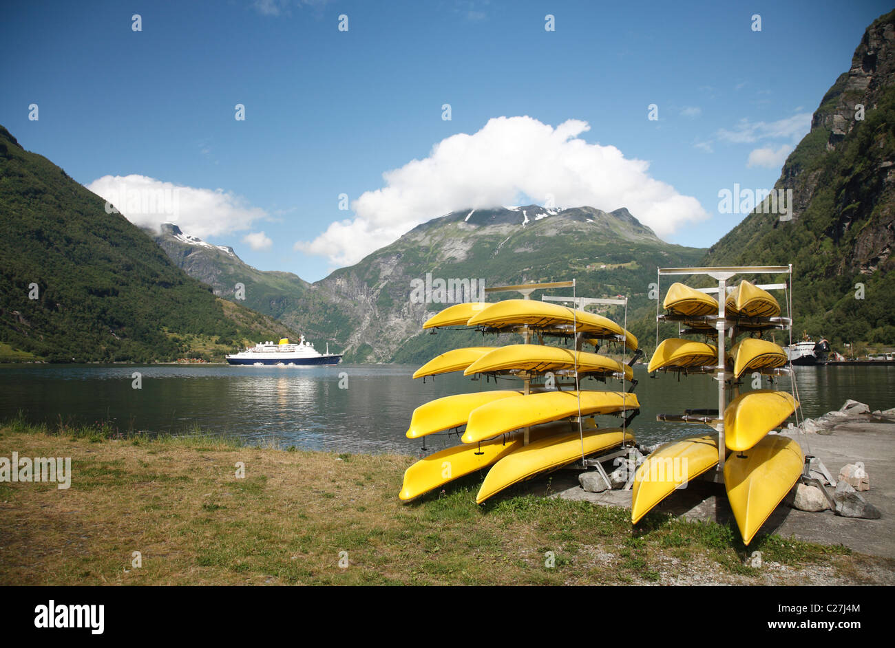 Geiranger canoes hi-res stock photography and images - Alamy