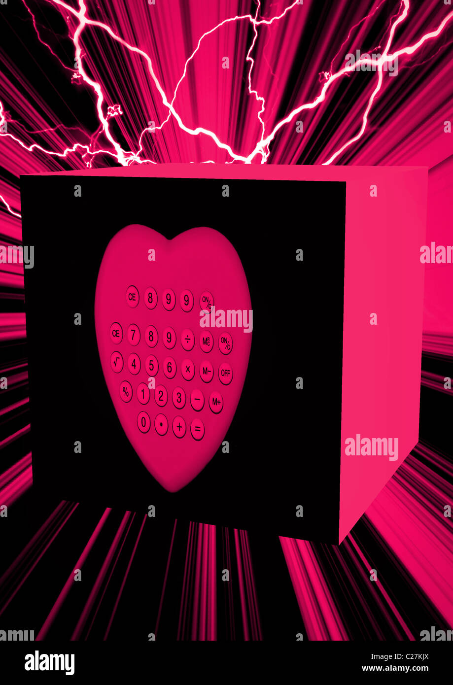 heart shape cube with numbers Stock Photo - Alamy