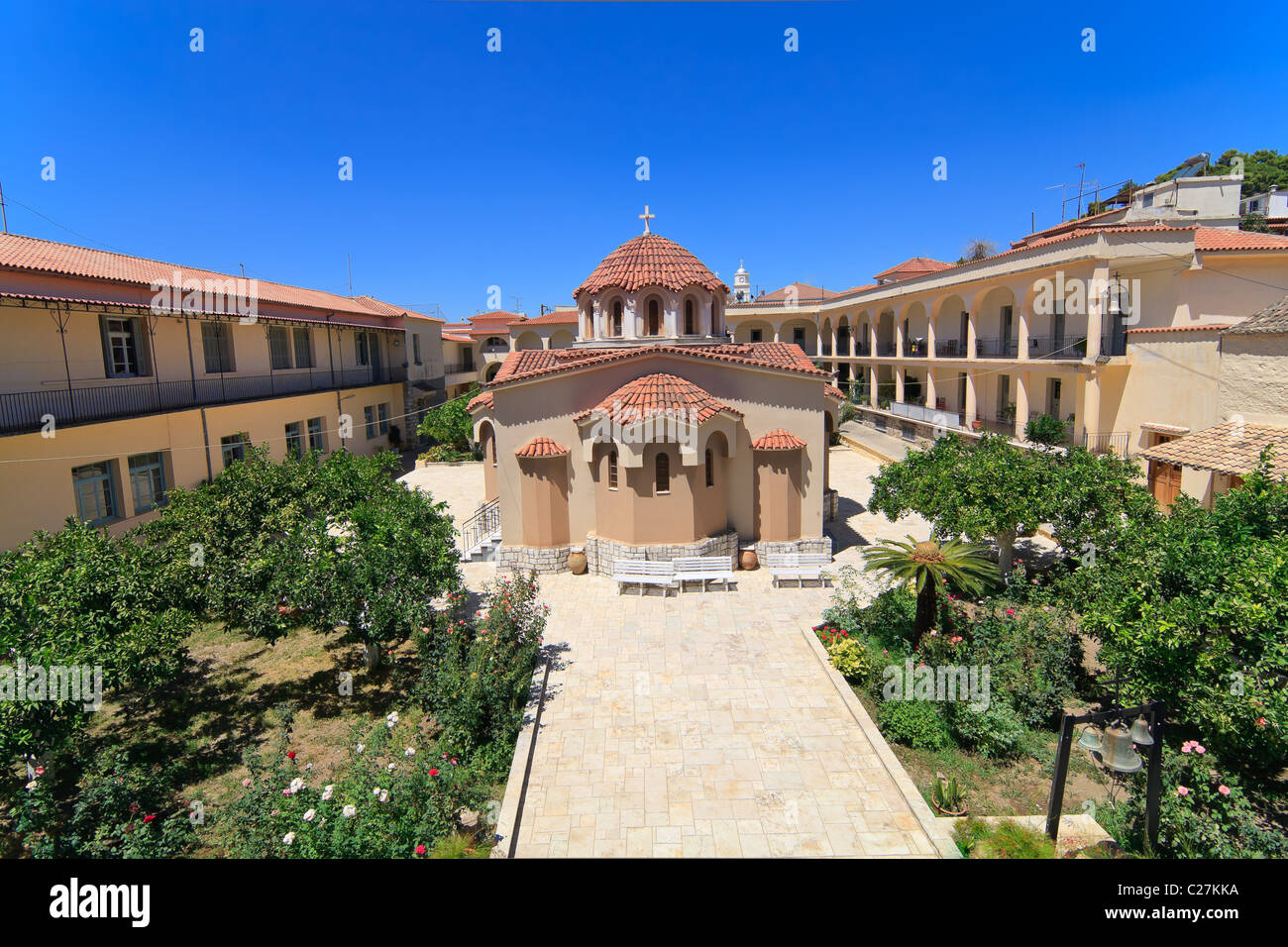 Church in the center of a greek monastery Stock Photo - Alamy
