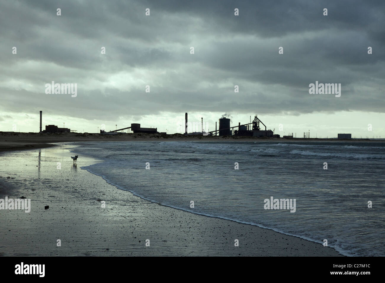 Redcar steelworks and beach Stock Photo - Alamy