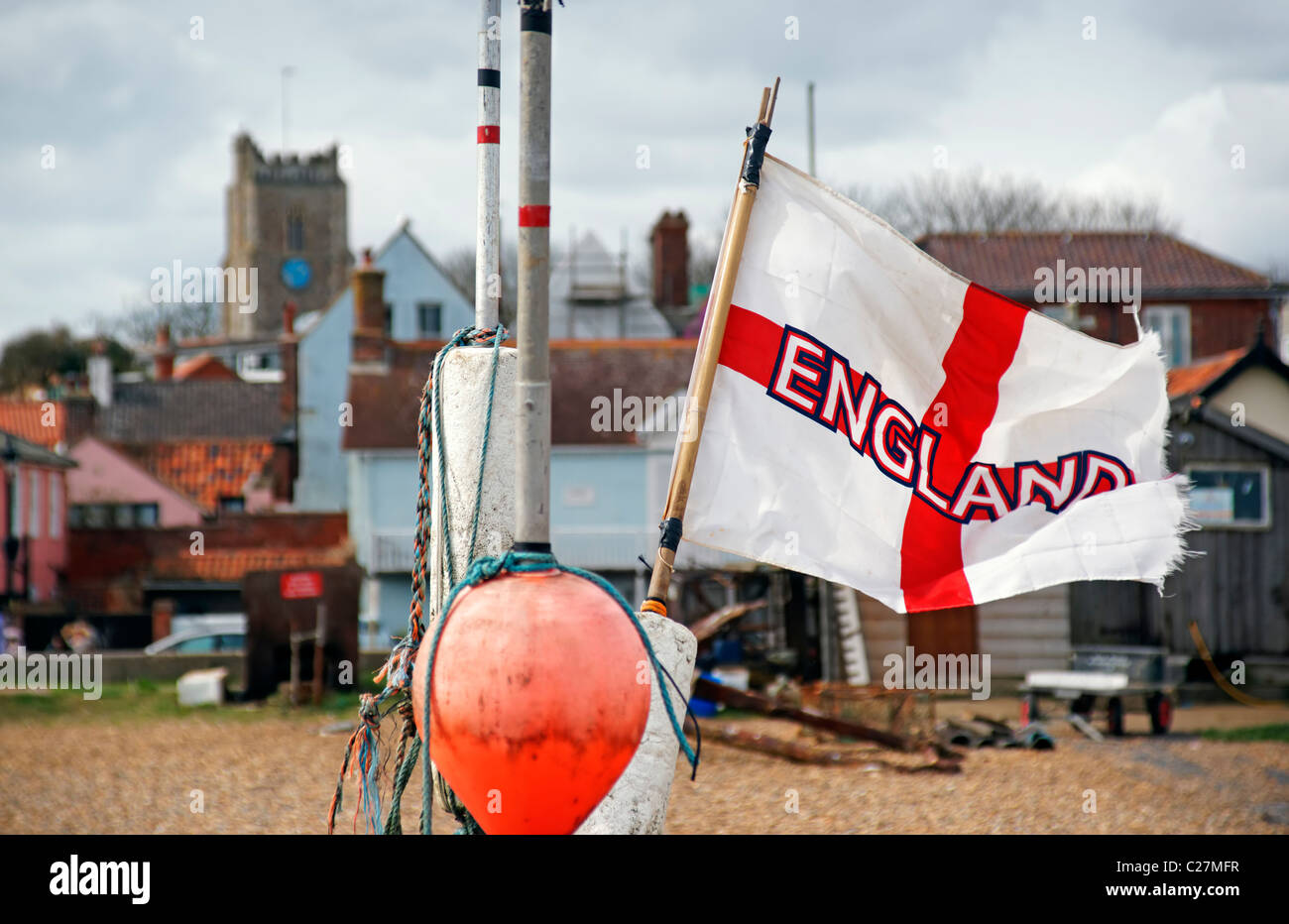 English church with flag hi-res stock photography and images - Alamy