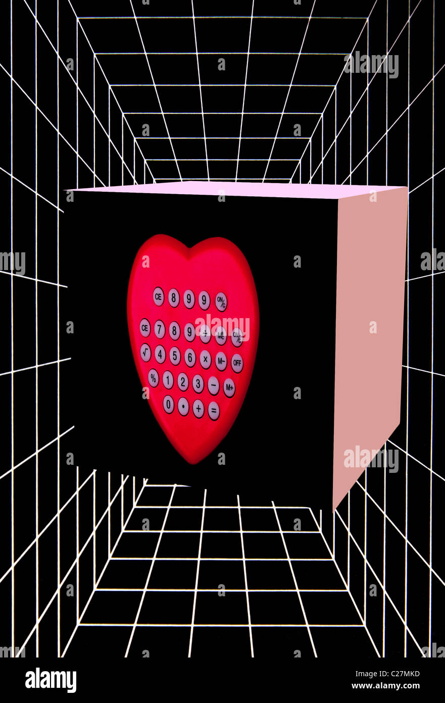 heart shape cube with numbers Stock Photo - Alamy