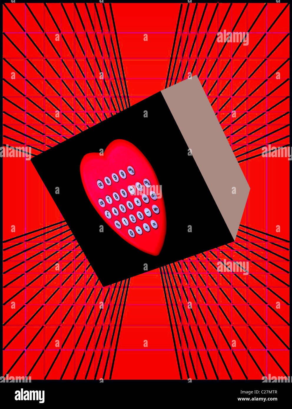 heart shape cube with numbers Stock Photo - Alamy