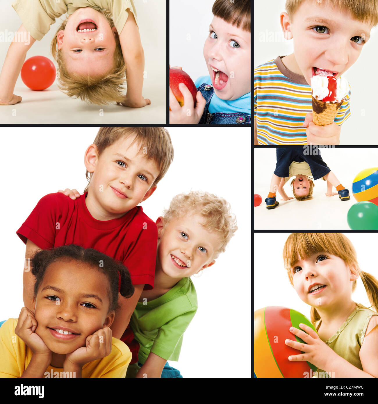 Collage of children’s joyful events Stock Photo - Alamy