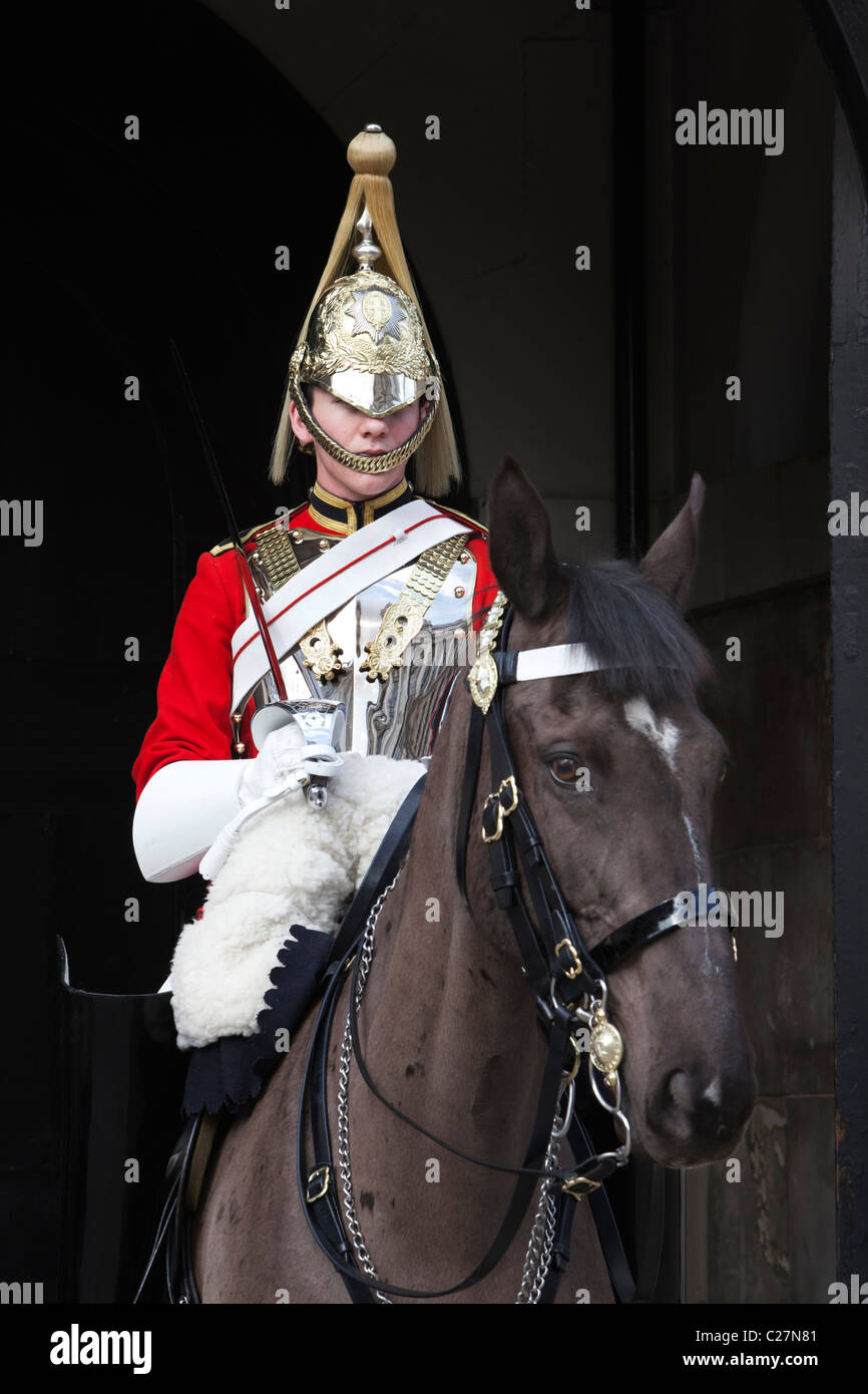 Mounted Life Guard of the Household Cavalry along Whitehall at Horse ...