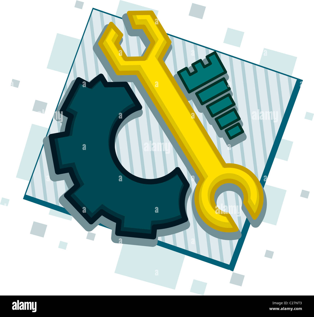 Illustration of Icons Representing Mechanics Stock Photo - Alamy