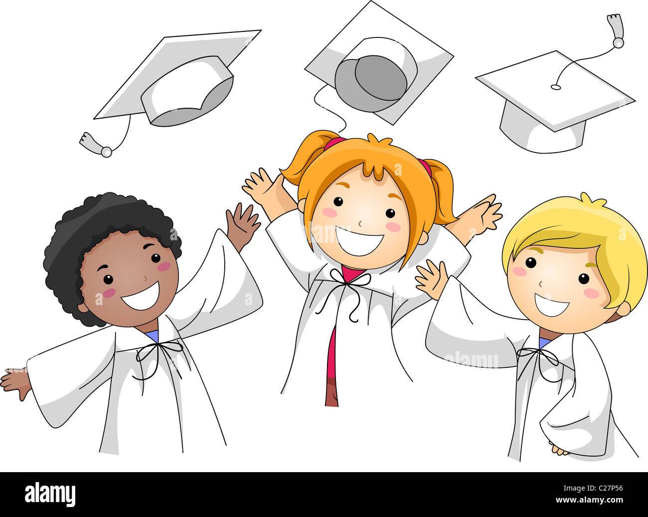 Graduation Caps Clip Art In The Air