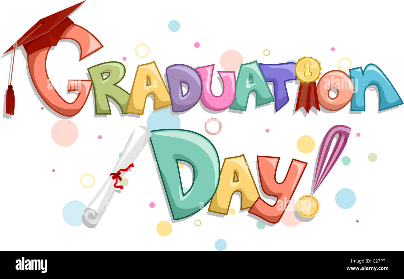 Lettering of the Words Graduation Day Stock Photo - Alamy