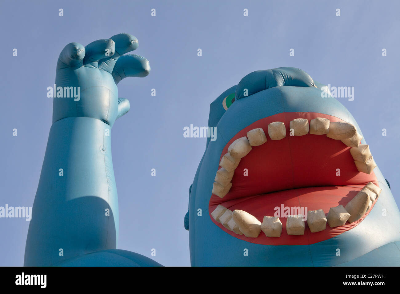 Big blue monster gorilla, advertising inflatable Stock Photo - Alamy