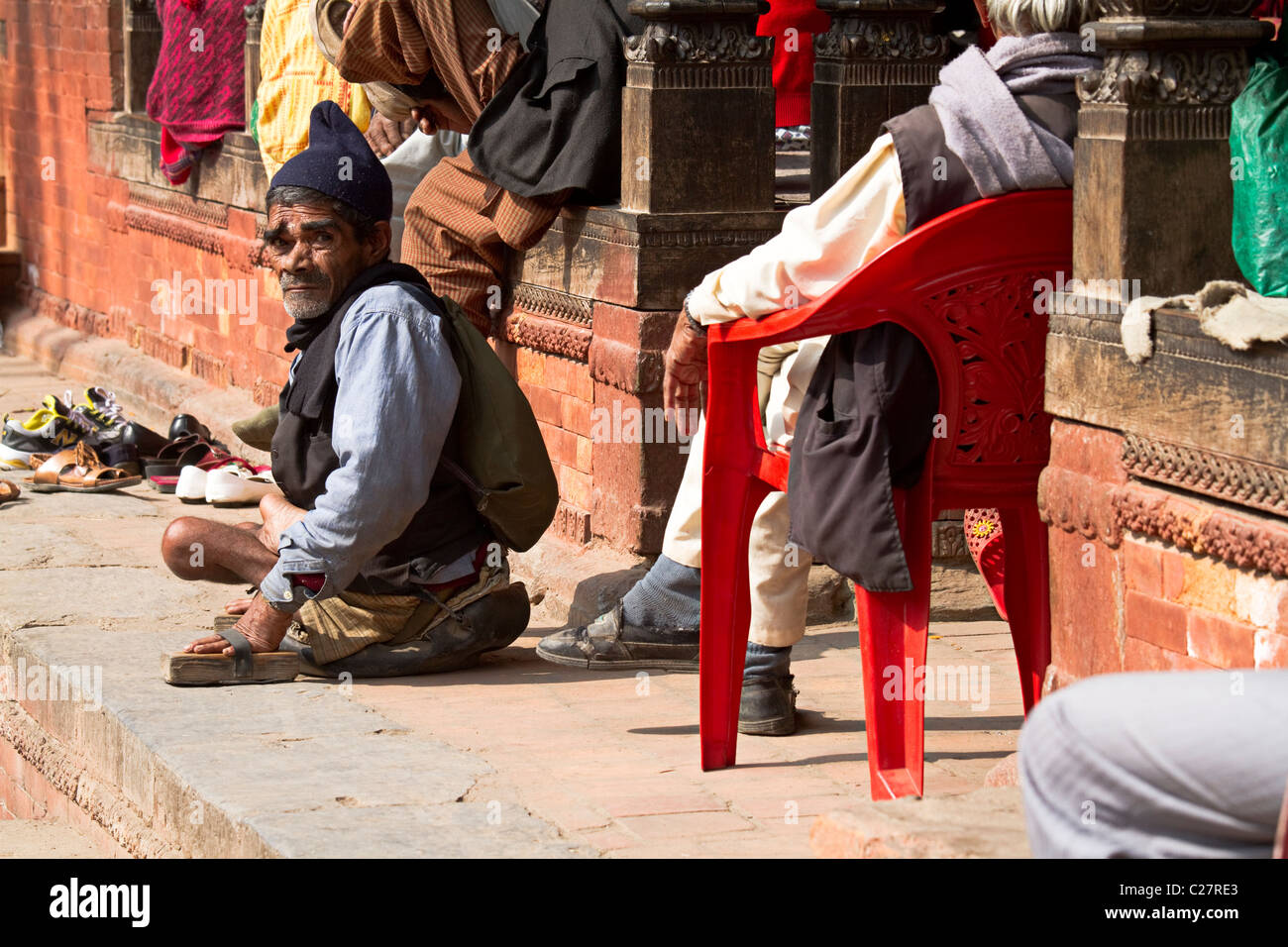 Portrait of an old man without legs. Kathmandu, Nepal Stock Photo - Alamy