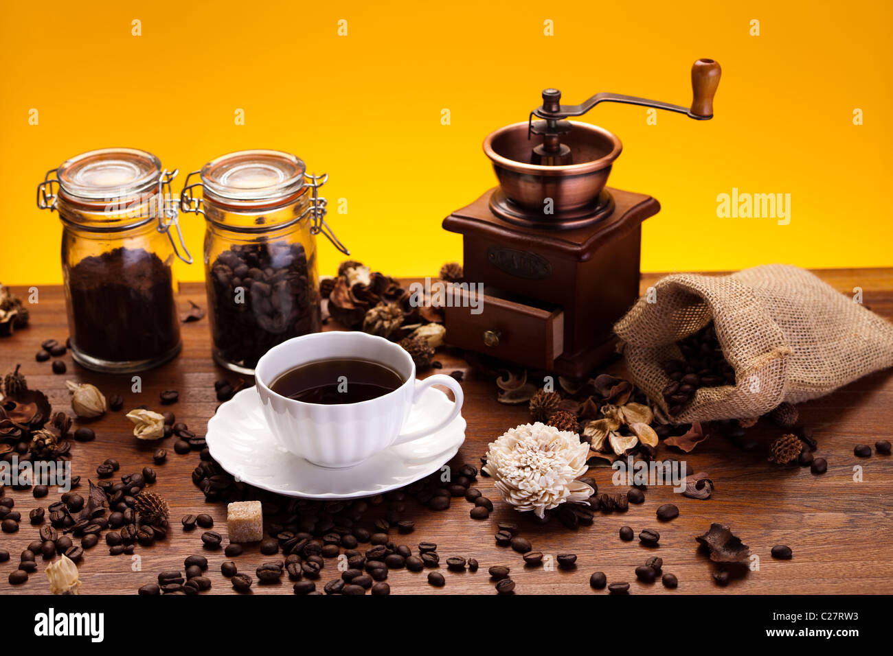 Aroma coffee and coffee bean Stock Photo - Alamy