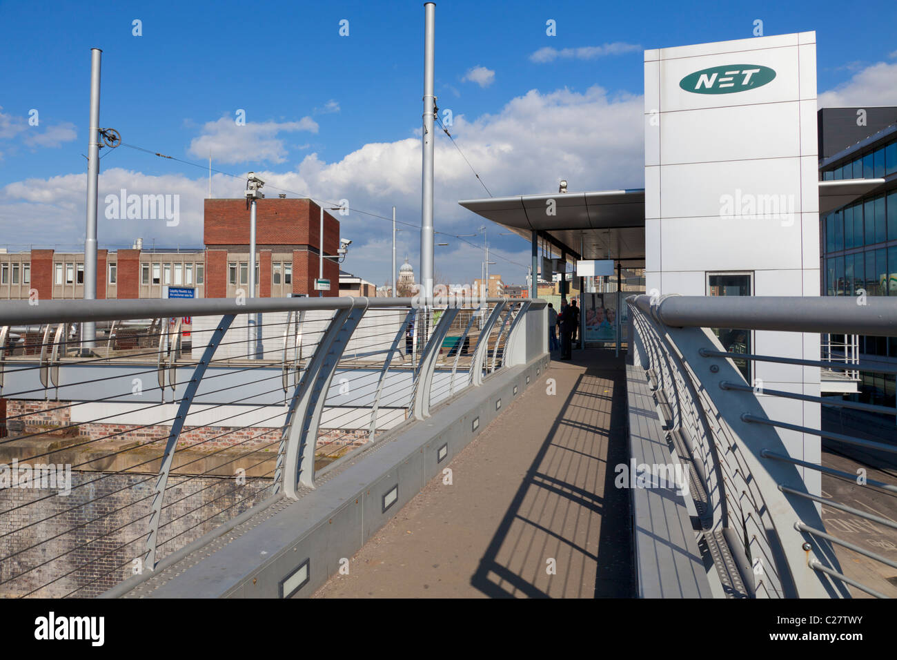 The NET nottingham tram termius at Nottingham railway station city ...