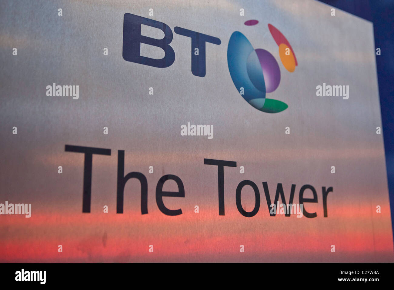 The sign for the BT Tower, London Stock Photo - Alamy