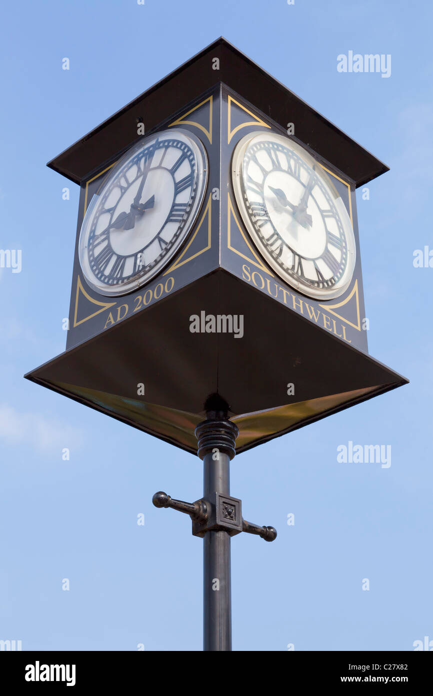 Millennium clock in Southwell market place Nottinghamshire England GB ...