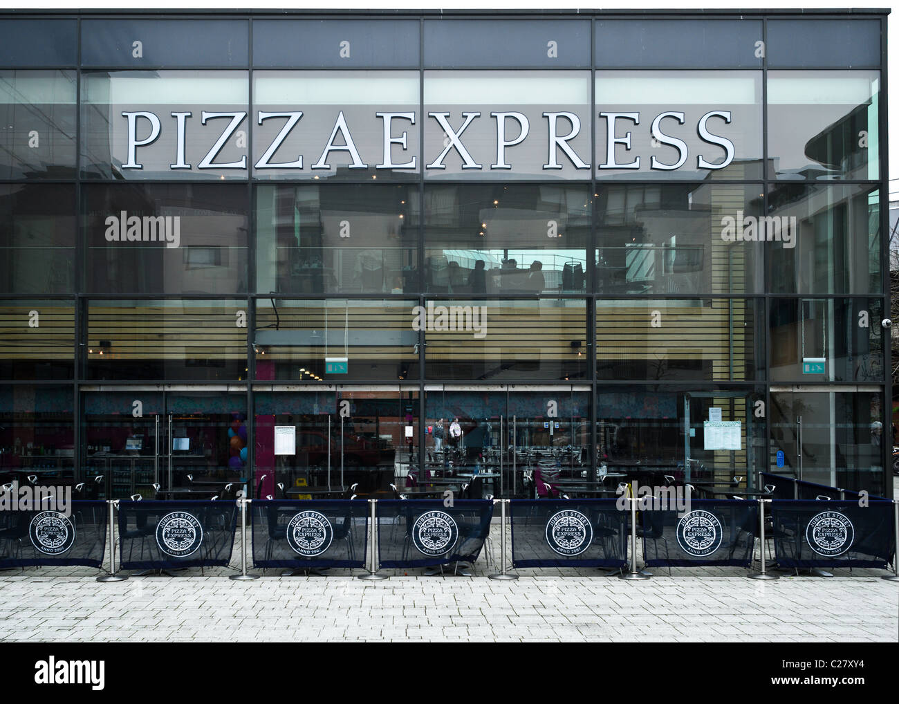 Large glass fronted Pizza Express restaurant in Brighton Stock Photo ...