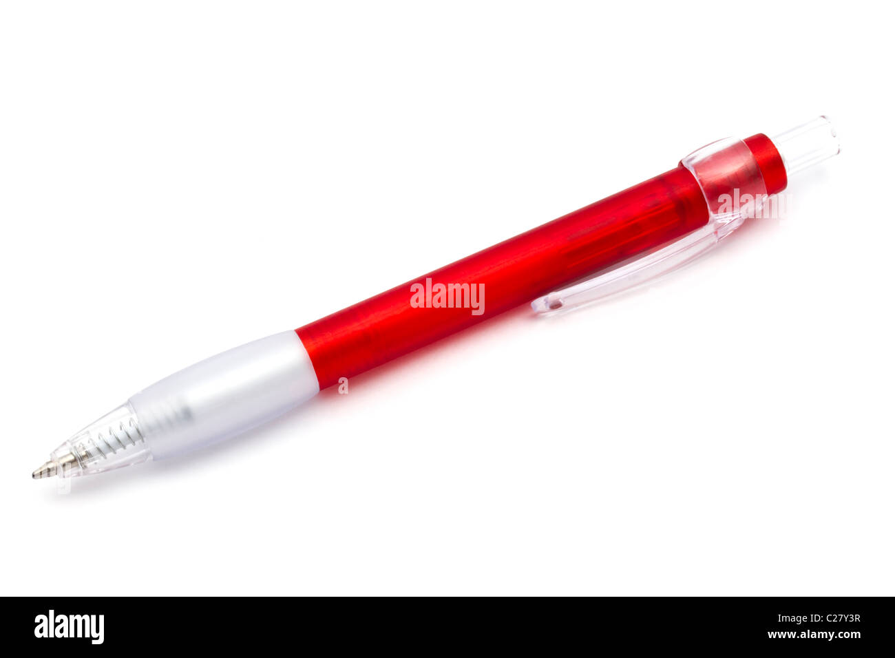 Red pen closeup on white background Stock Photo - Alamy