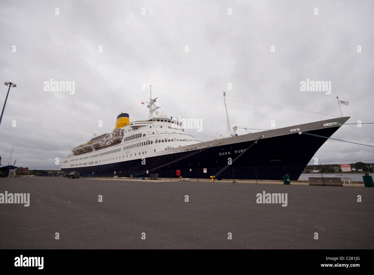 Cruise Ship, the Saga Ruby, pulled into dock in Sydney, Cape Breton ...