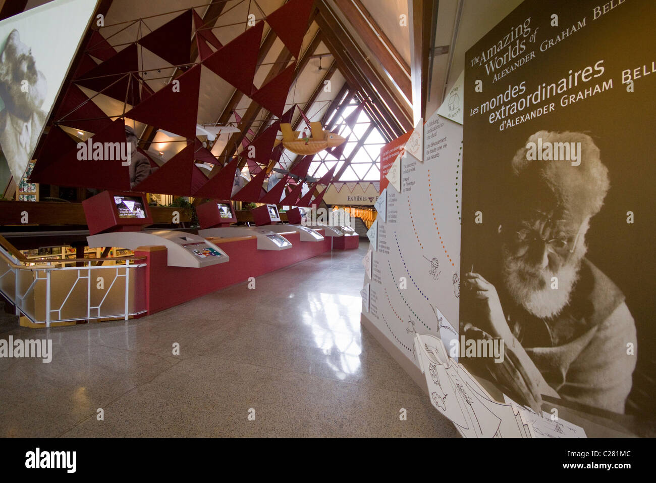Exhibit hall at Alexander Graham Bell Museum and National Historic Site ...