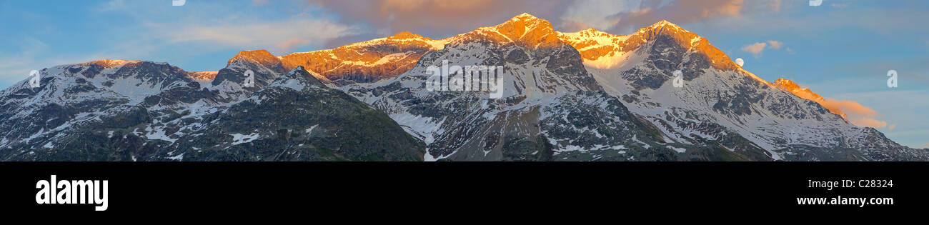 St. Moritz Switzerland: panorama of a high snow capped alpine mountain ...