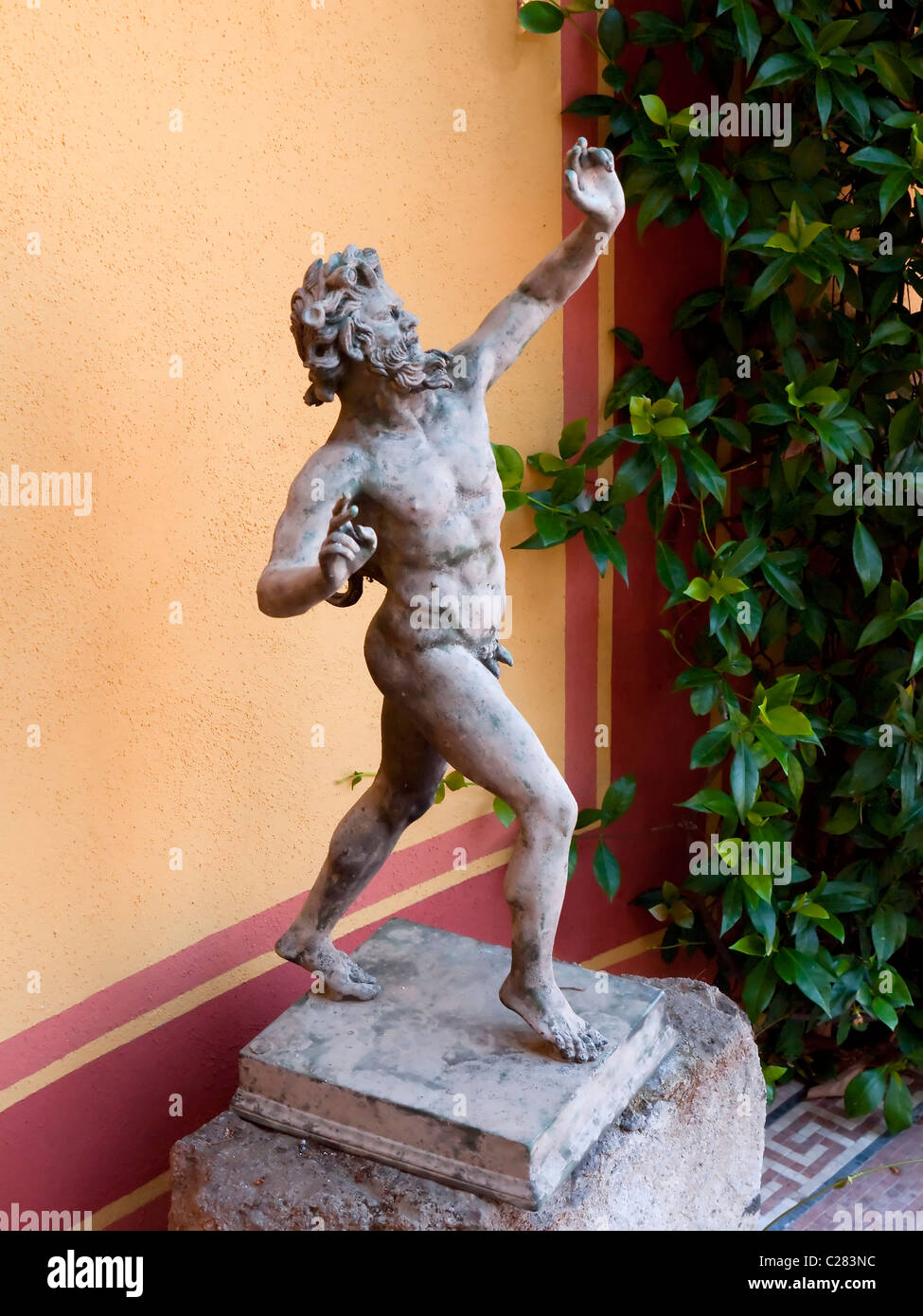 Replica of Dancing Faun Statue on Terrace in Sorrento a small city in ...