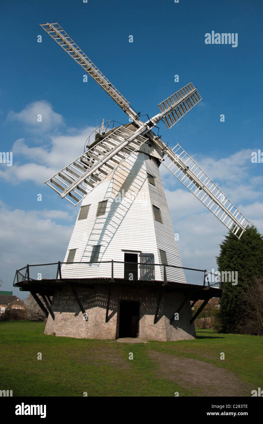 Windmill with blue sky Stock Photo - Alamy