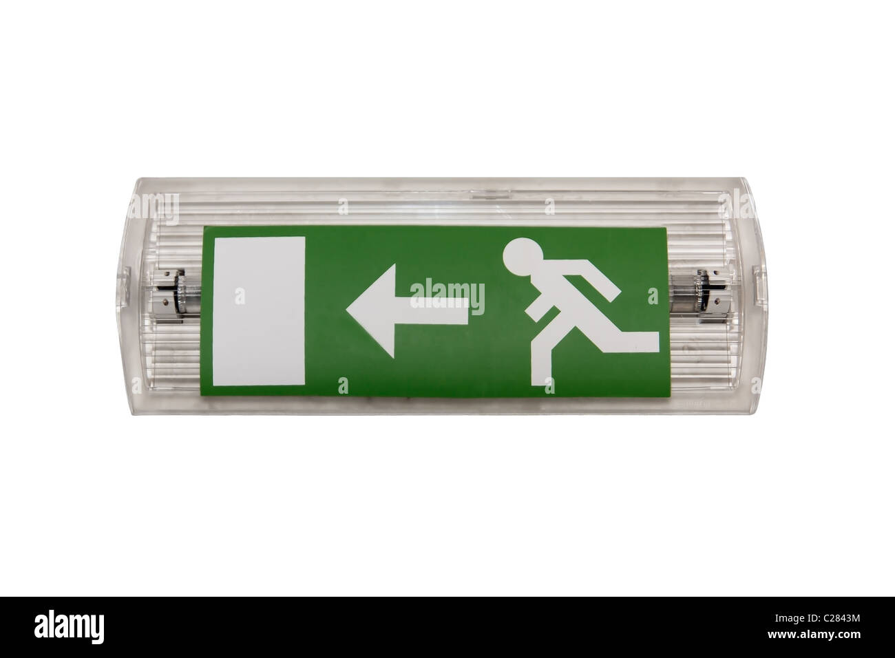 An emergency exit signal with white background ( no clipping path, but ...