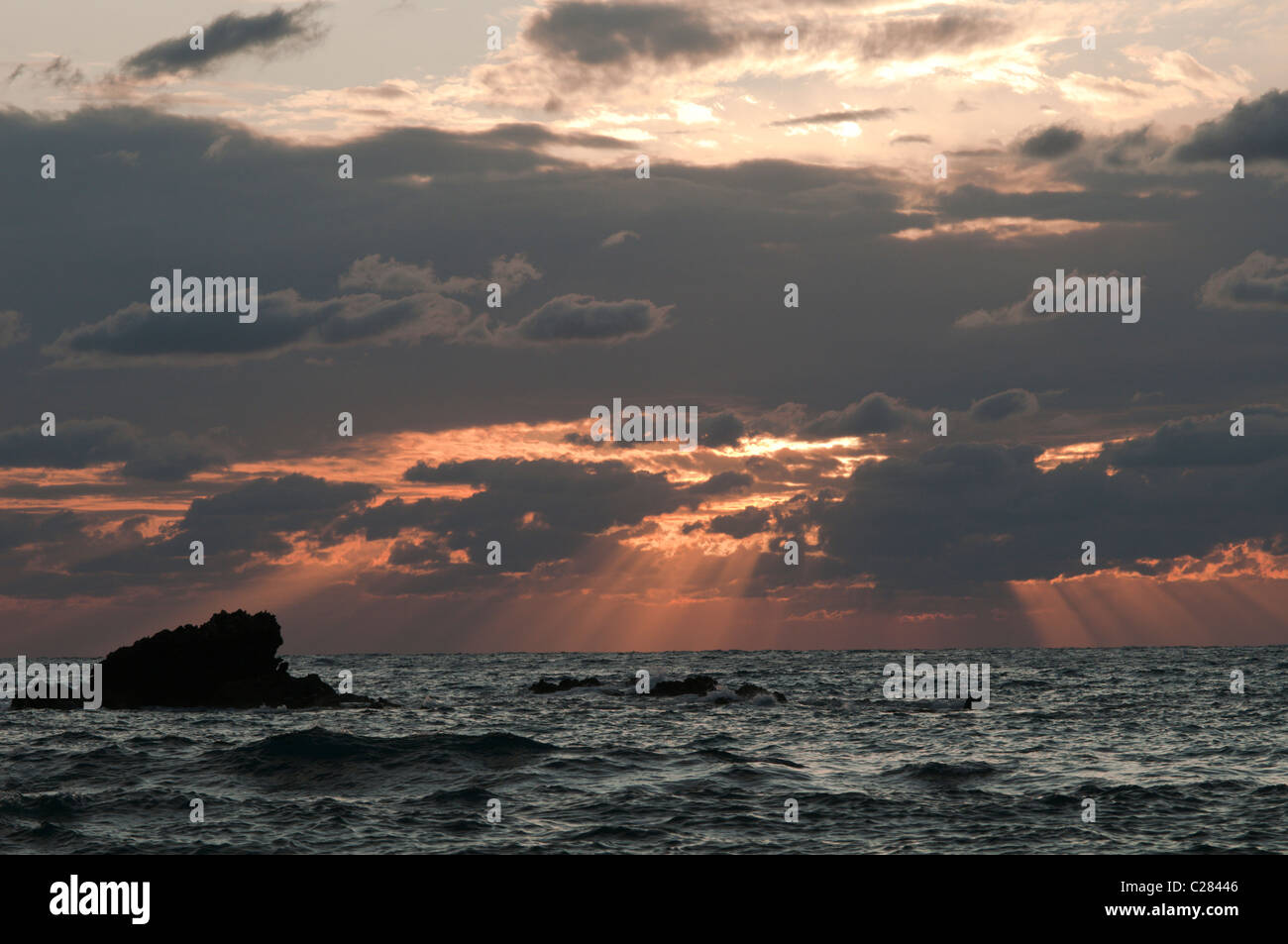Corfu, Greece. October. Sunset from Pelekas beach Stock Photo - Alamy
