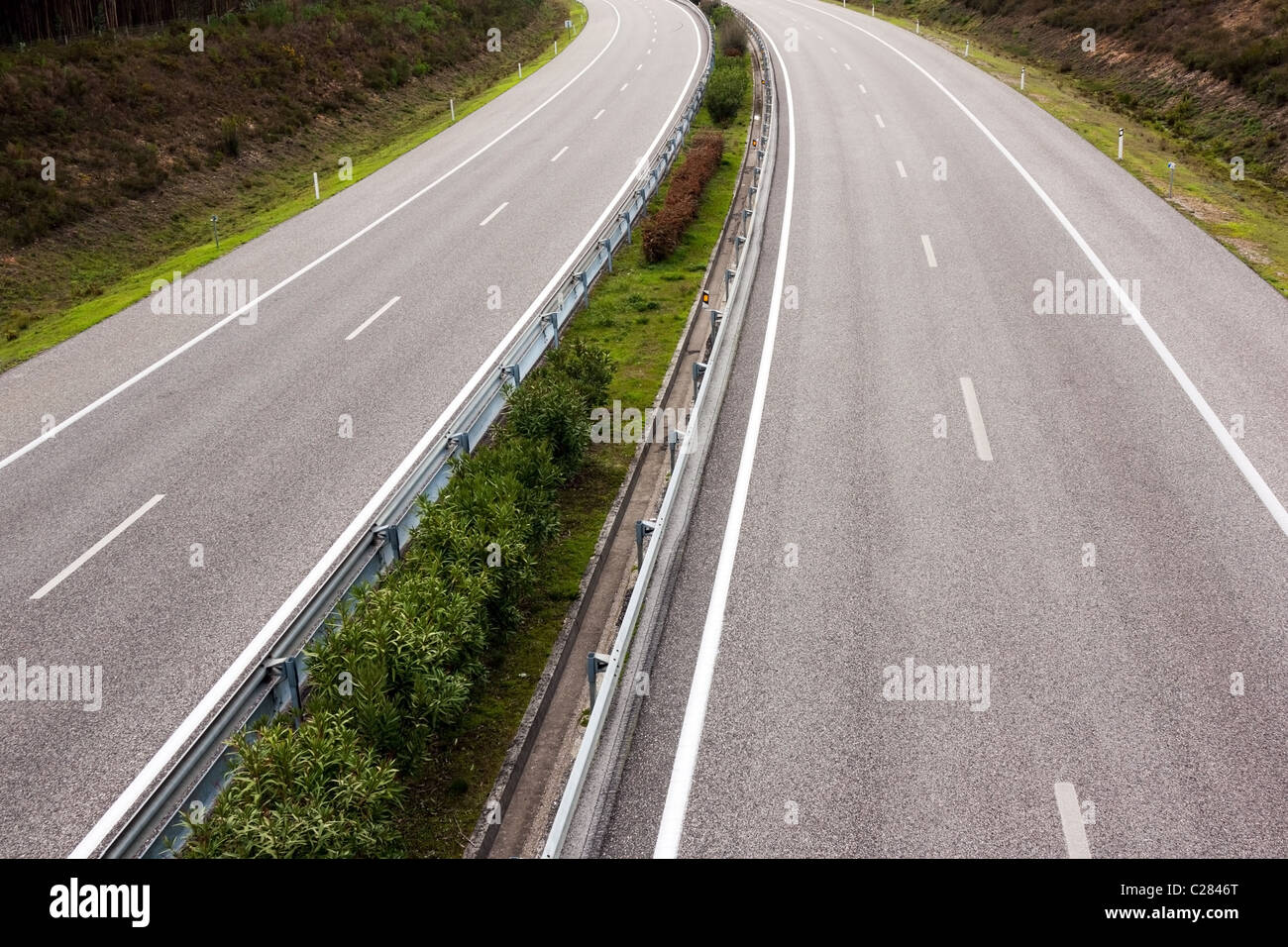 Above view of a empty highway in Portugal Stock Photo - Alamy