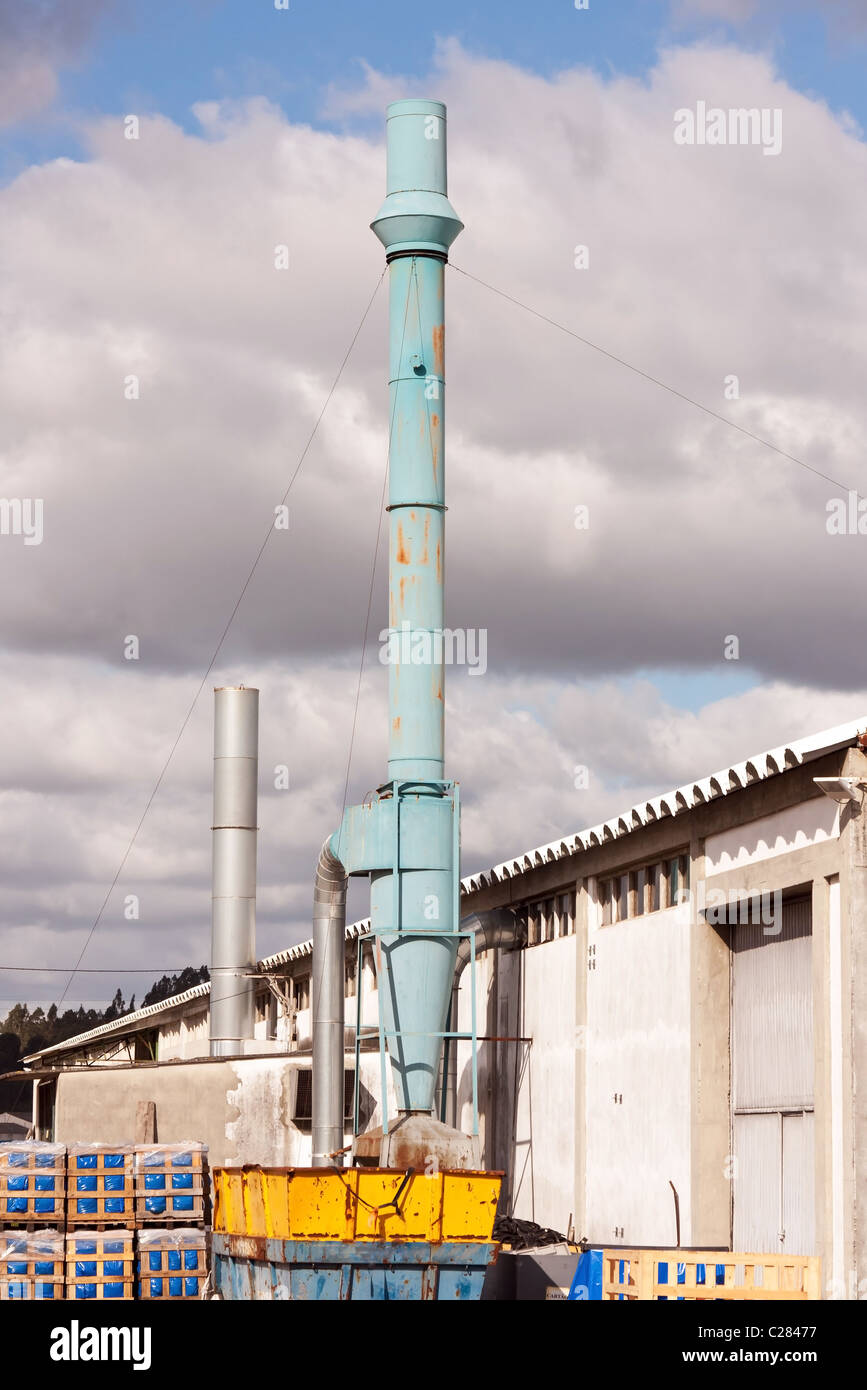 Small Chimney installed on backyards of a Factory Stock Photo - Alamy