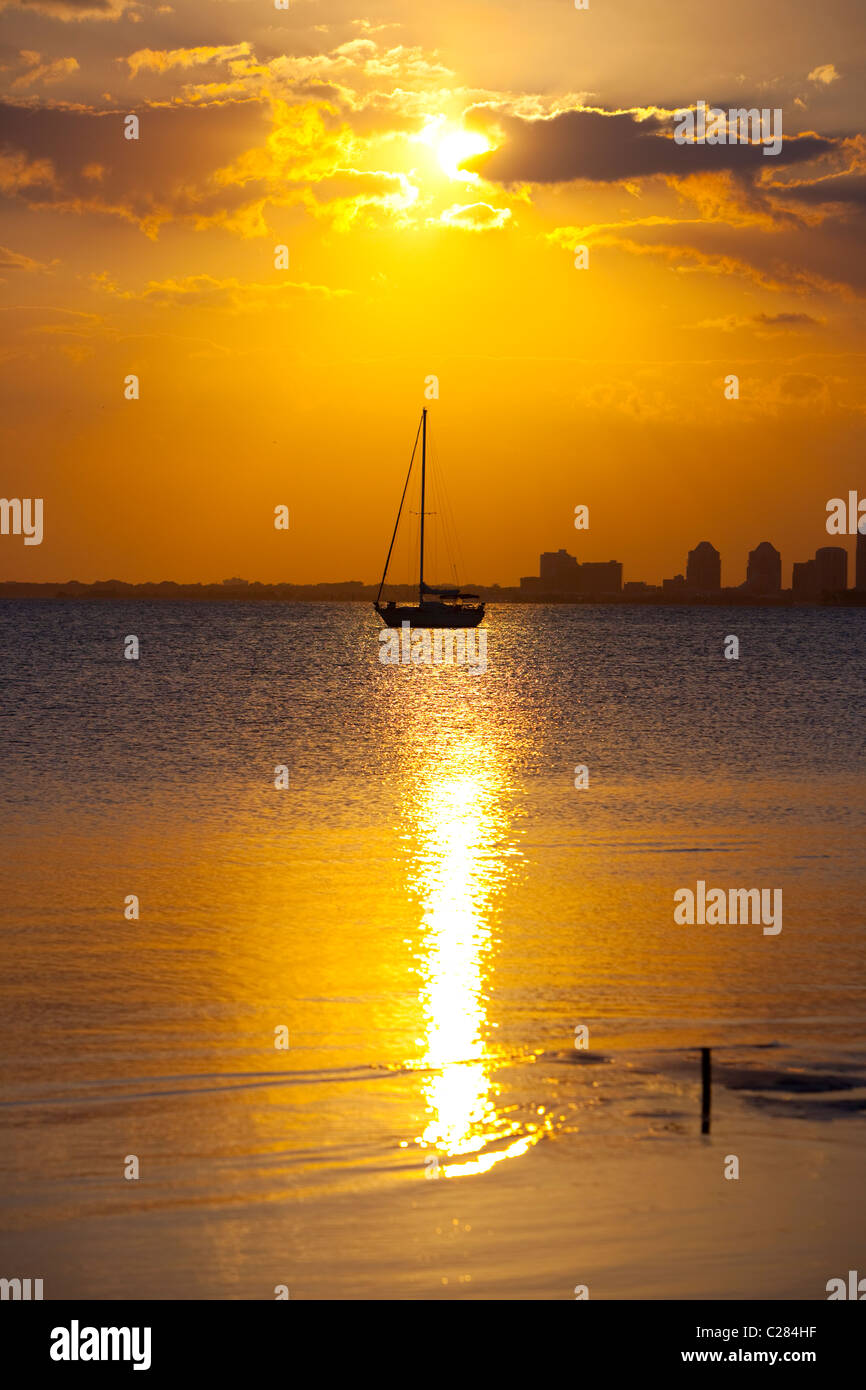 Sunset in Key Biscayne, Florida, USA Stock Photo - Alamy
