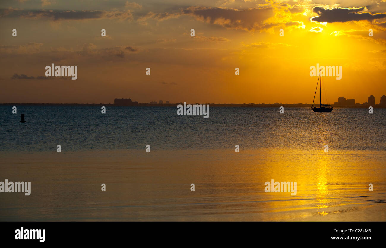 Key Biscayne at sunset, Florida, USA Stock Photo - Alamy