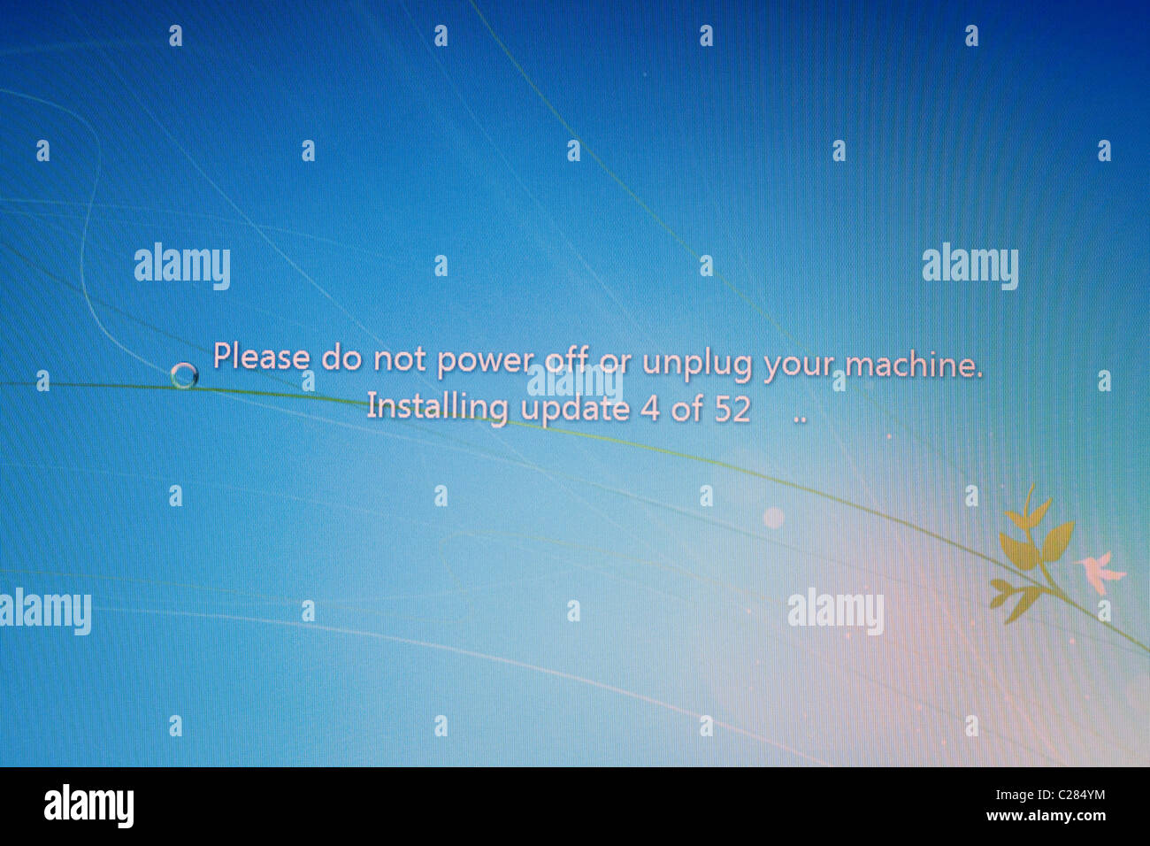Windows 7 Install screen on a PC monitor screen England UK Stock Photo ...