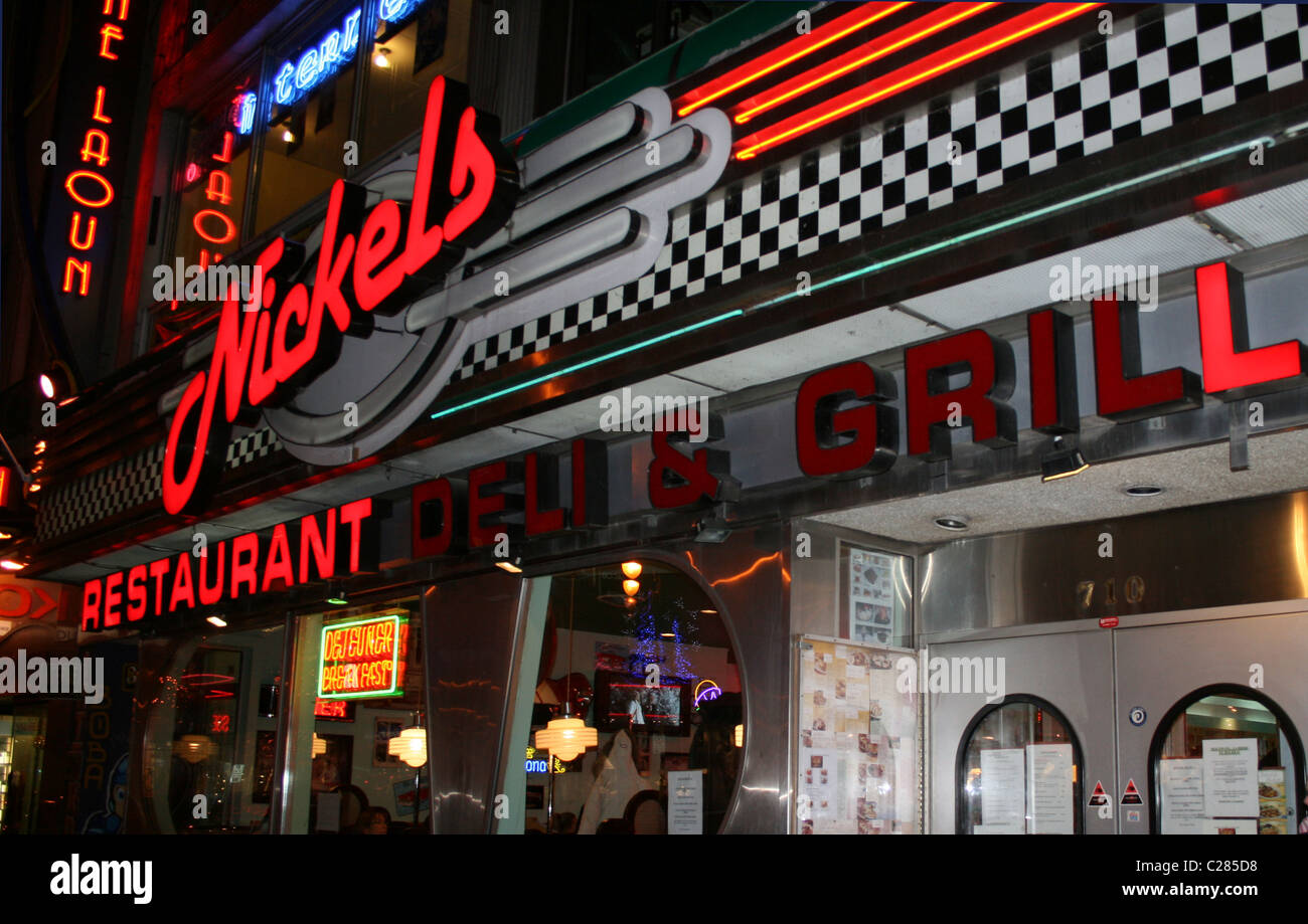 Old fashioned diner in Montreal Stock Photo - Alamy