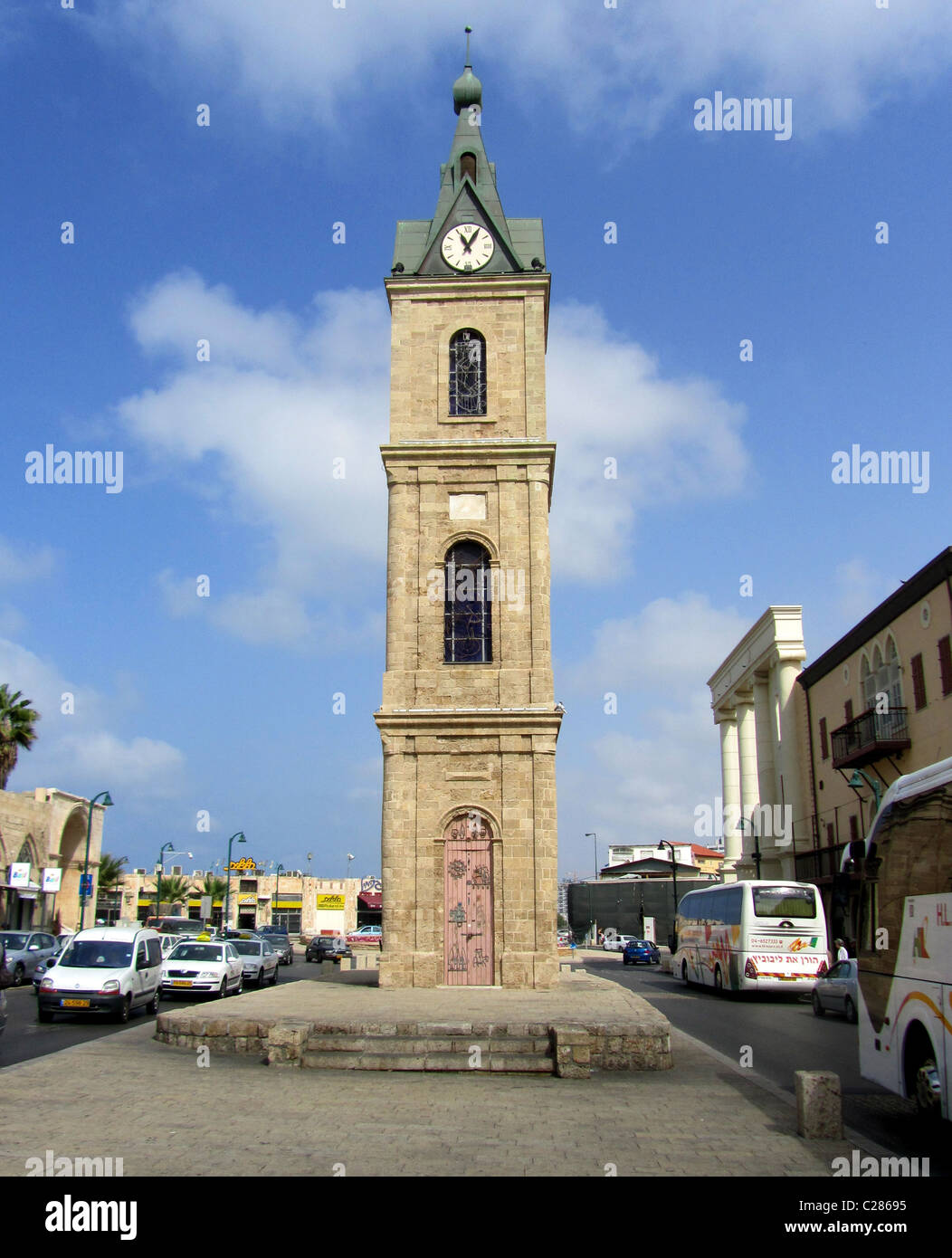 The Old clock tower in Jaffa Clock Square, Jaffa, Israel Stock Photo ...