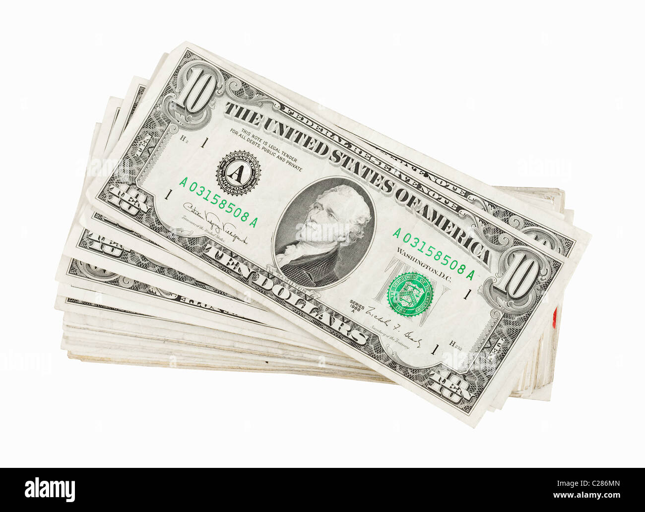 Money background - US dollars studio isolated on white background Stock ...