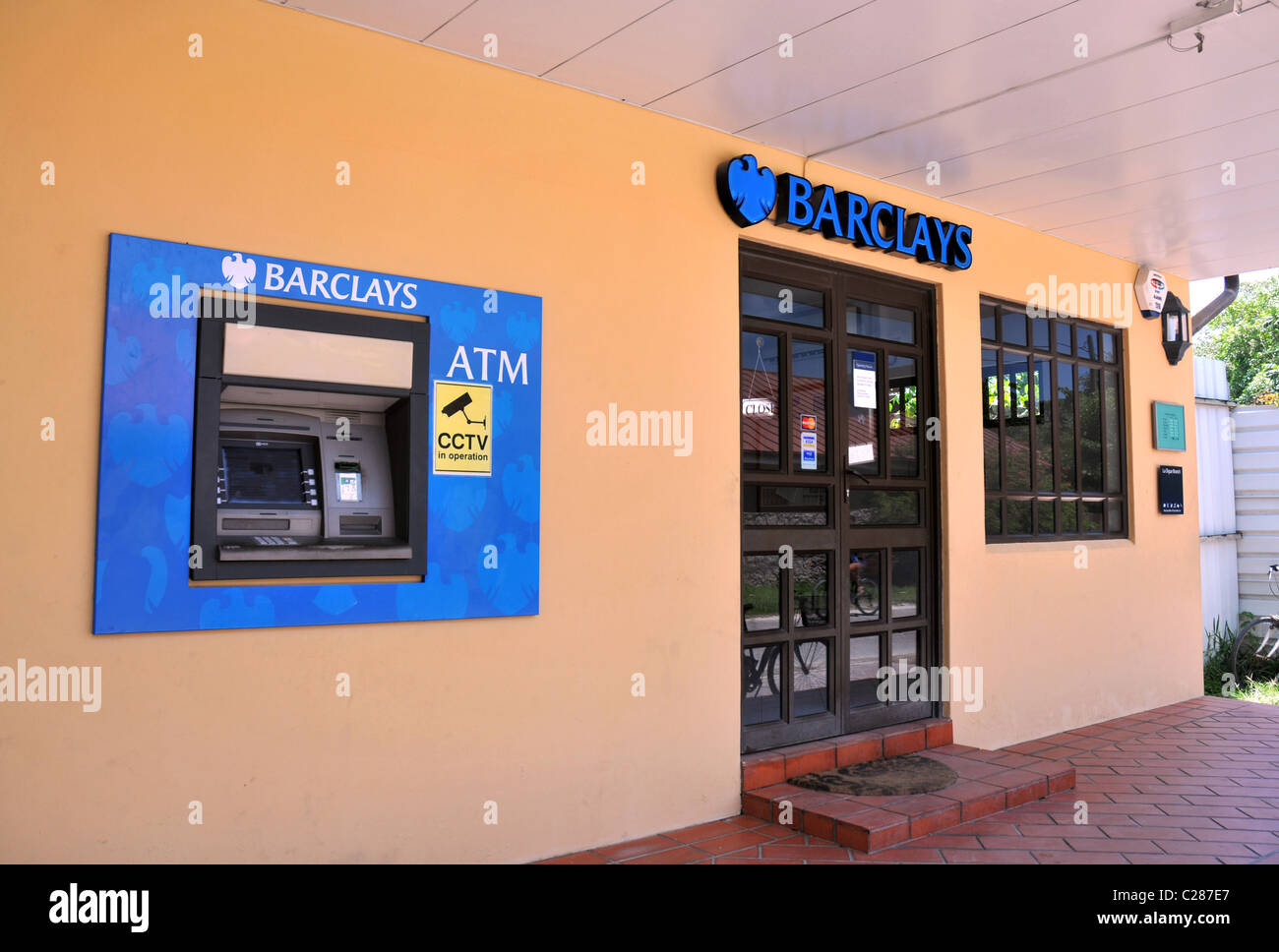 Barclays Bank branch and ATM. La Digue Island Seychelles Stock Photo ...