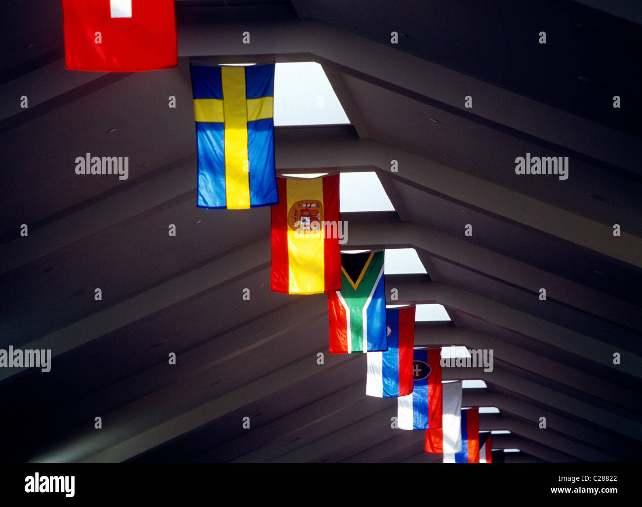 Flags hanging ceiling hi-res stock photography and images - Alamy
