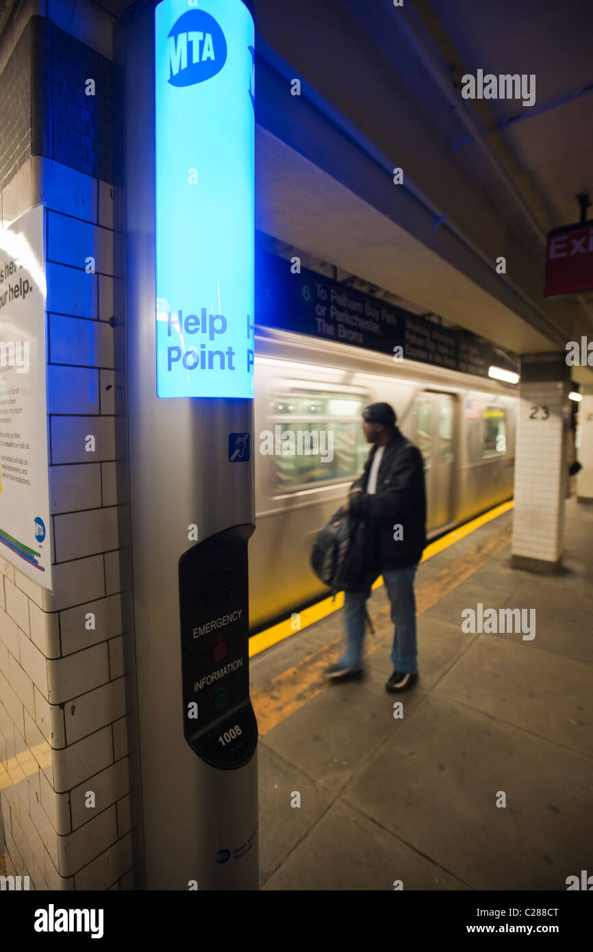 The NYC Transit Authority tests a new Help Point terminal in the 23rd ...