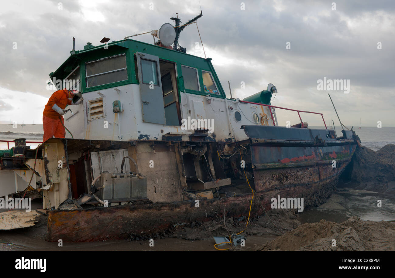 Storm Damaged Boat High Resolution Stock Photography and Images - Alamy