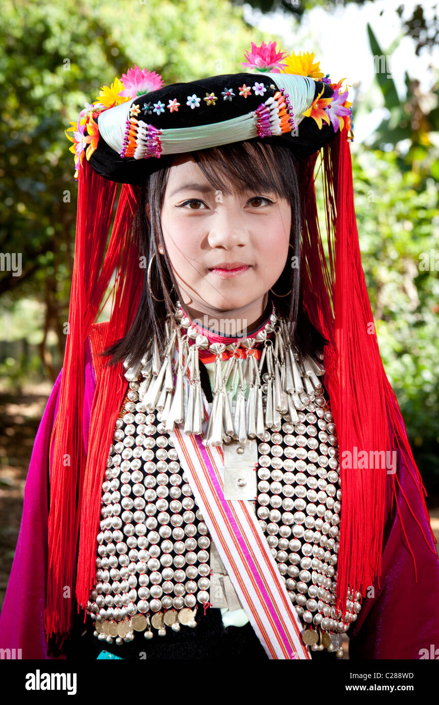 Lisu hill tribes girl wearing traditional cloth for celebrate New year ... Lisu hill tribes girl wearing traditional cloth for celebrate New year ...