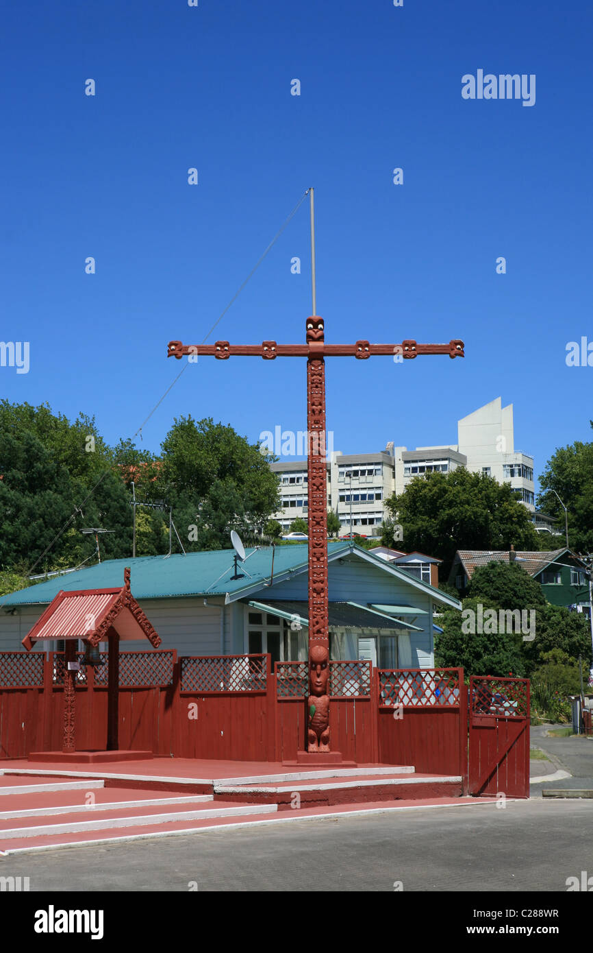 The Tamatekapua Rotorua meeting house of the Te Arawa tribe North ...