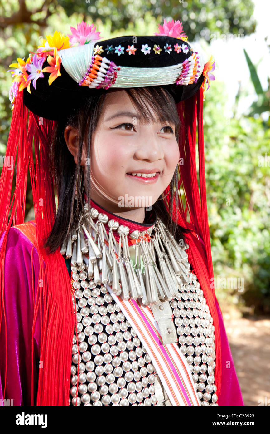 Lisu hill tribes girl wearing traditional cloth for celebrate New year ... Lisu hill tribes girl wearing traditional cloth for celebrate New year ...
