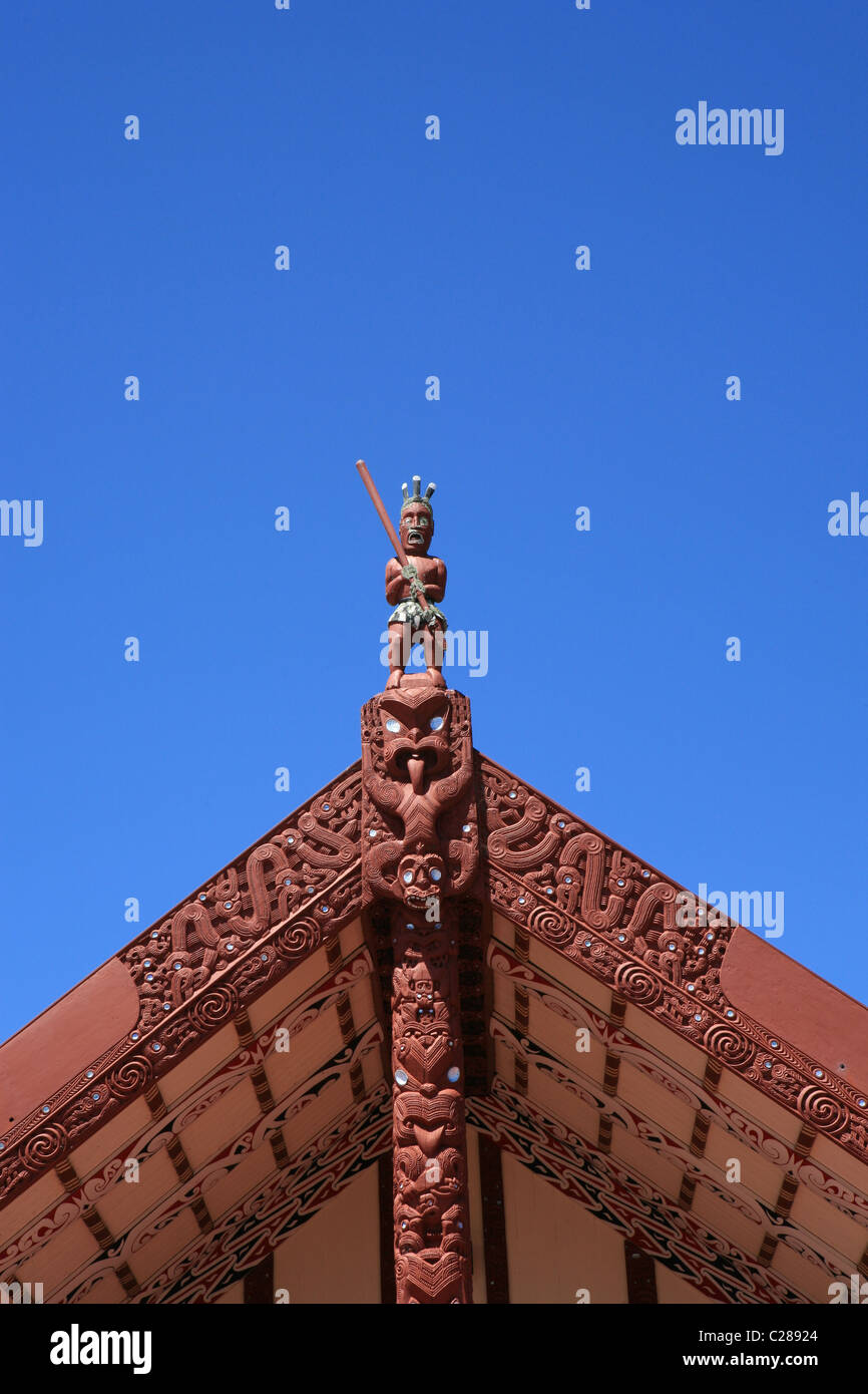 The Tamatekapua Rotorua meeting house of the Te Arawa tribe North ...