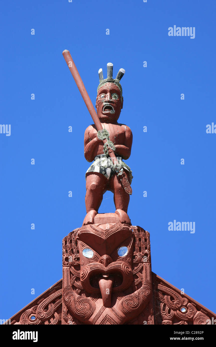 The Tamatekapua Rotorua meeting house of the Te Arawa tribe North ...