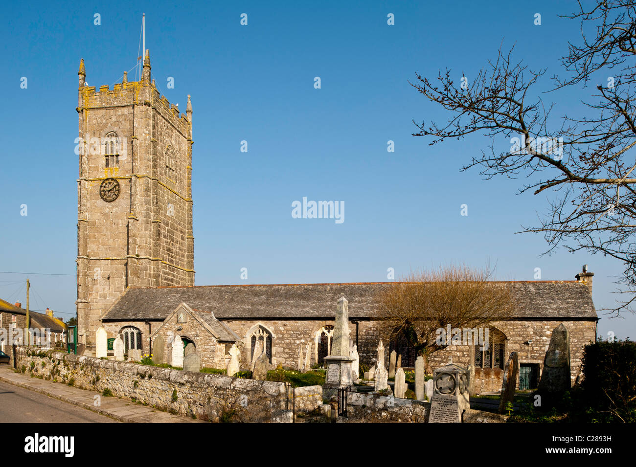 Parish church in Paul near Mousehole, Cornwall, United Kingdom Stock ...