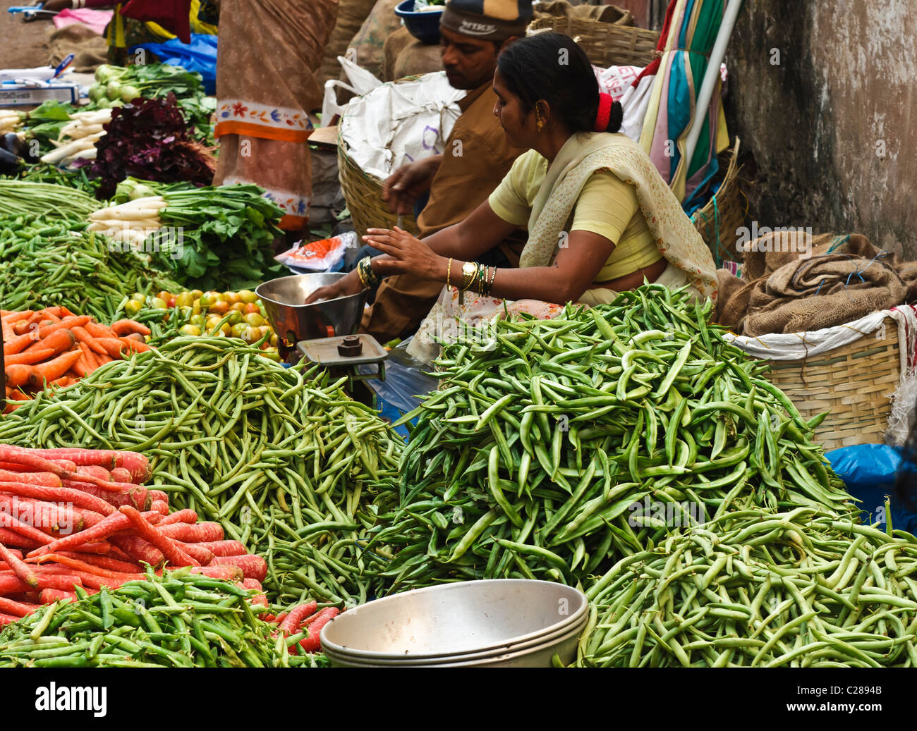 Vegetables on sale at the Mupusa Friday Market, Goa, India Stock Photo ...