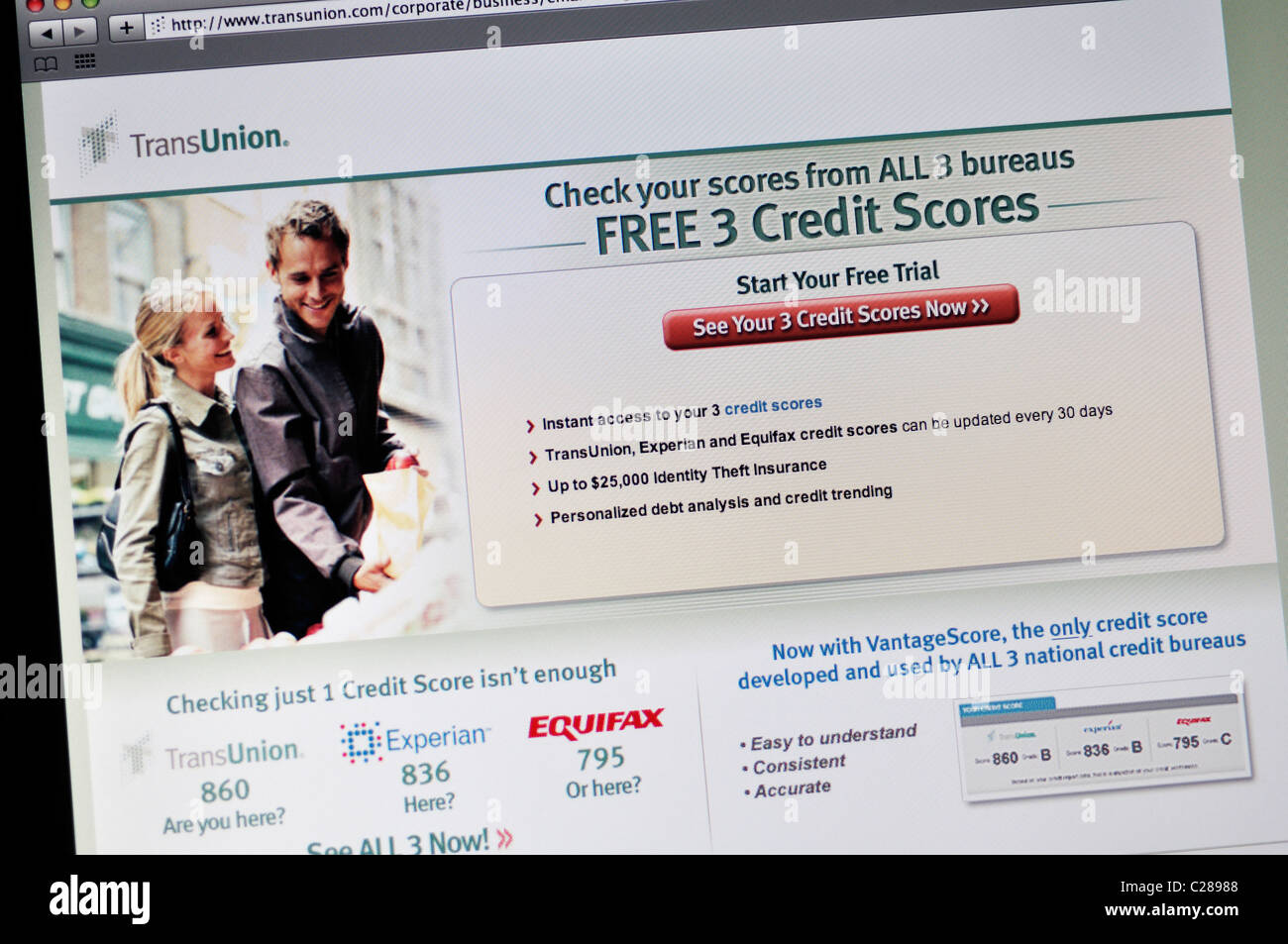 Transunion credit score website Stock Photo - Alamy